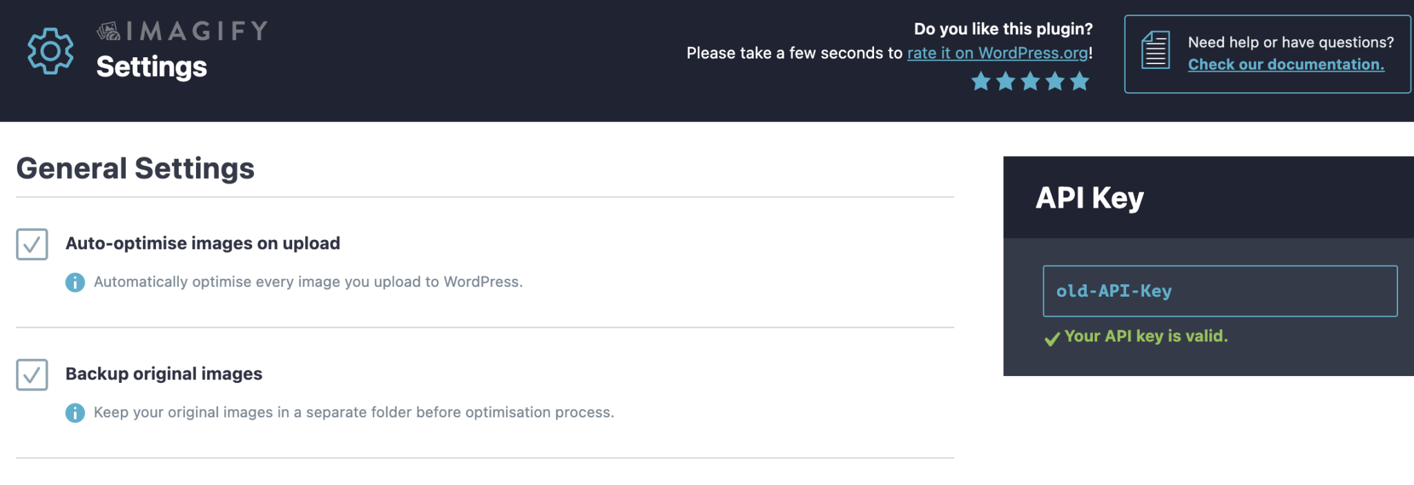 How to change API Key in WP Plugin - Documentation