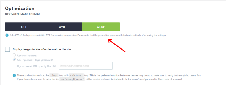 How to use the Next-Gen image format filter - Documentation